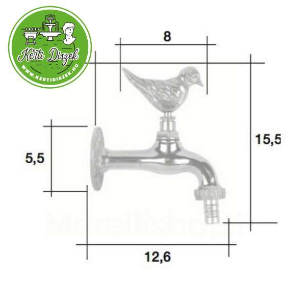 Állatfigurás réz csap madárkás, csigás, delfines, sárkányos,